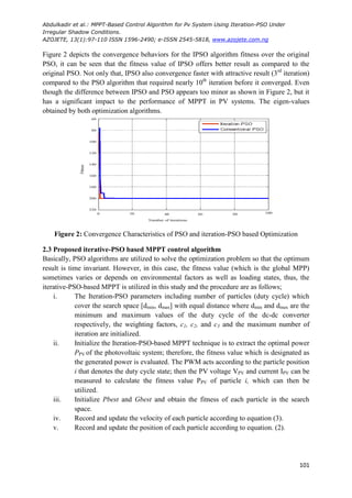 MPPT-Based Control Algorithm for PV System Using iteration-PSO under Irregular shadow Conditions ...