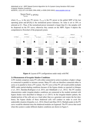 MPPT-Based Control Algorithm for PV System Using iteration-PSO under Irregular shadow Conditions ...