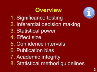 Power, Effect Sizes, Confidence Intervals, & Academic Integrity | ODP