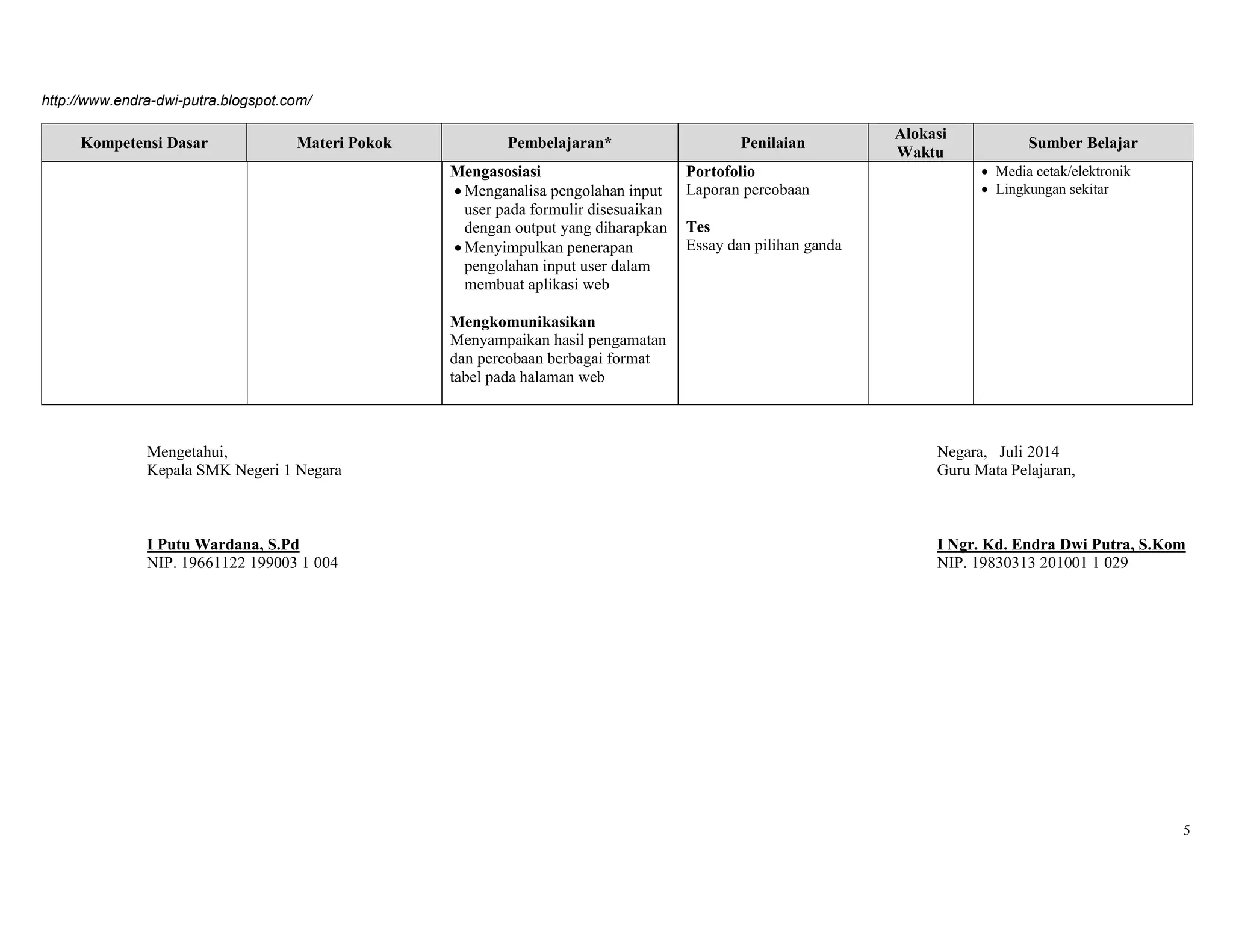 11b. silabus-pemrograman-web-sem.-dua-kur.-2013 | PDF