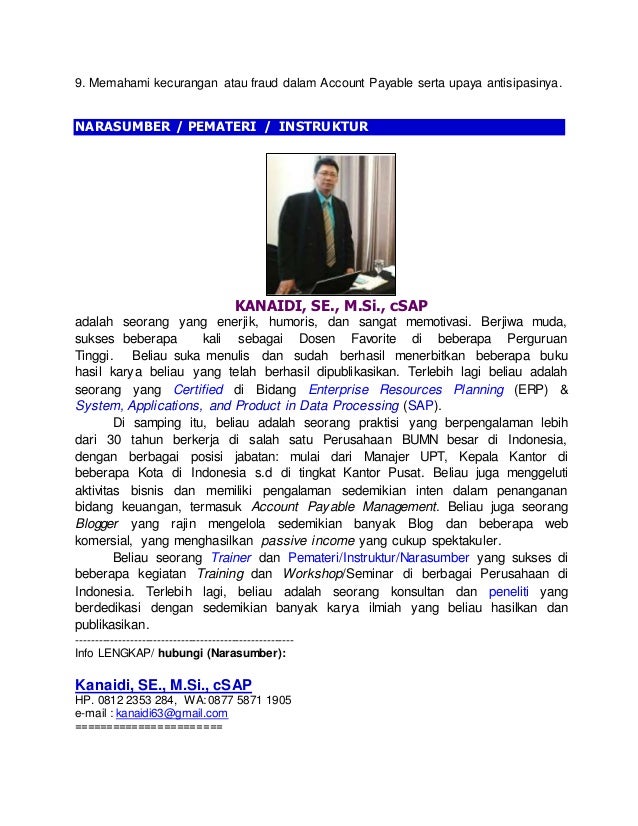 (2022) Silabus Pelatihan "ACCOUNT PAYABLE Management" | PDF