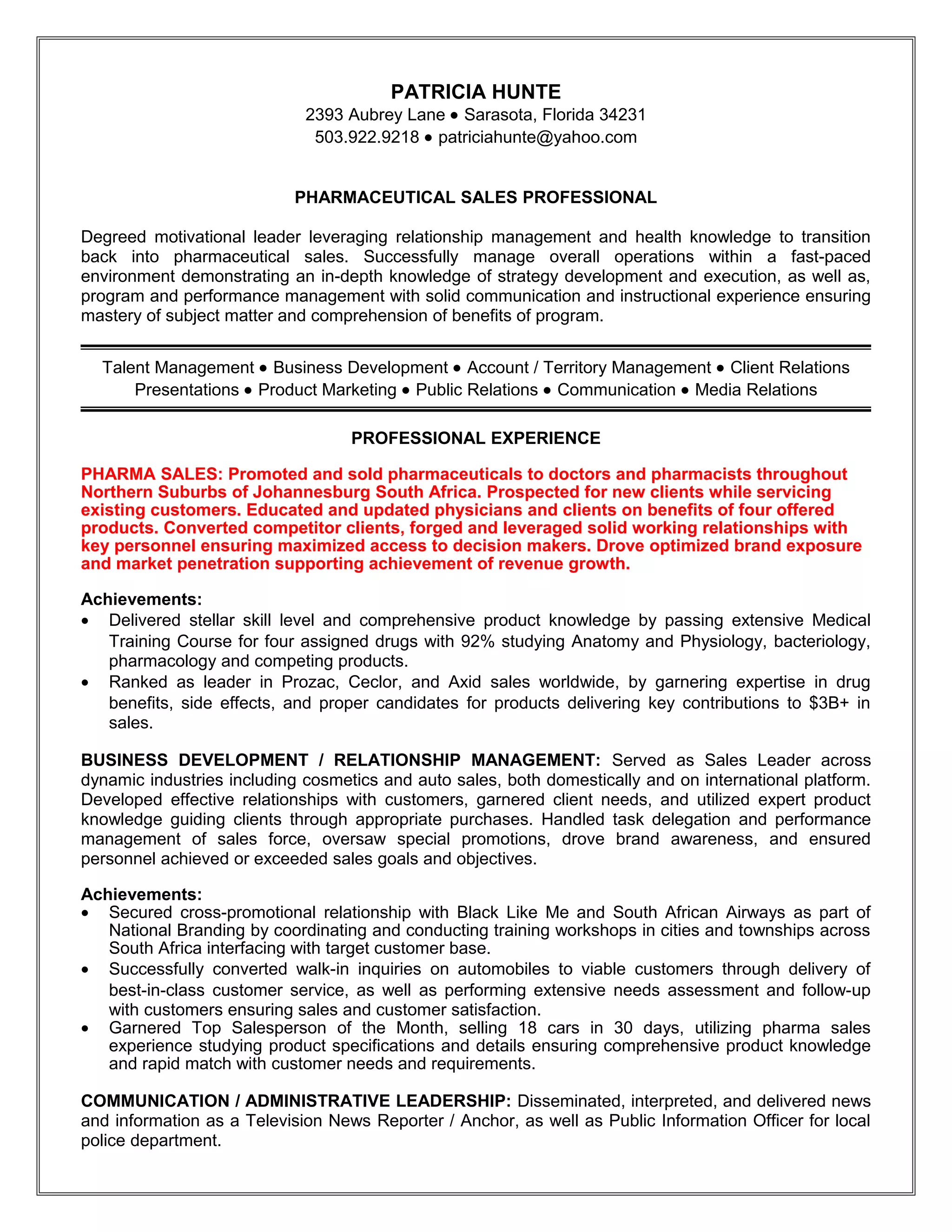 Patricia Hunte's Resume | DOC