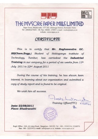 MPM Internship Certificate | PDF