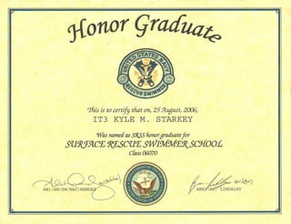 SAR Honor Graduate - Kyle Starkey | PDF