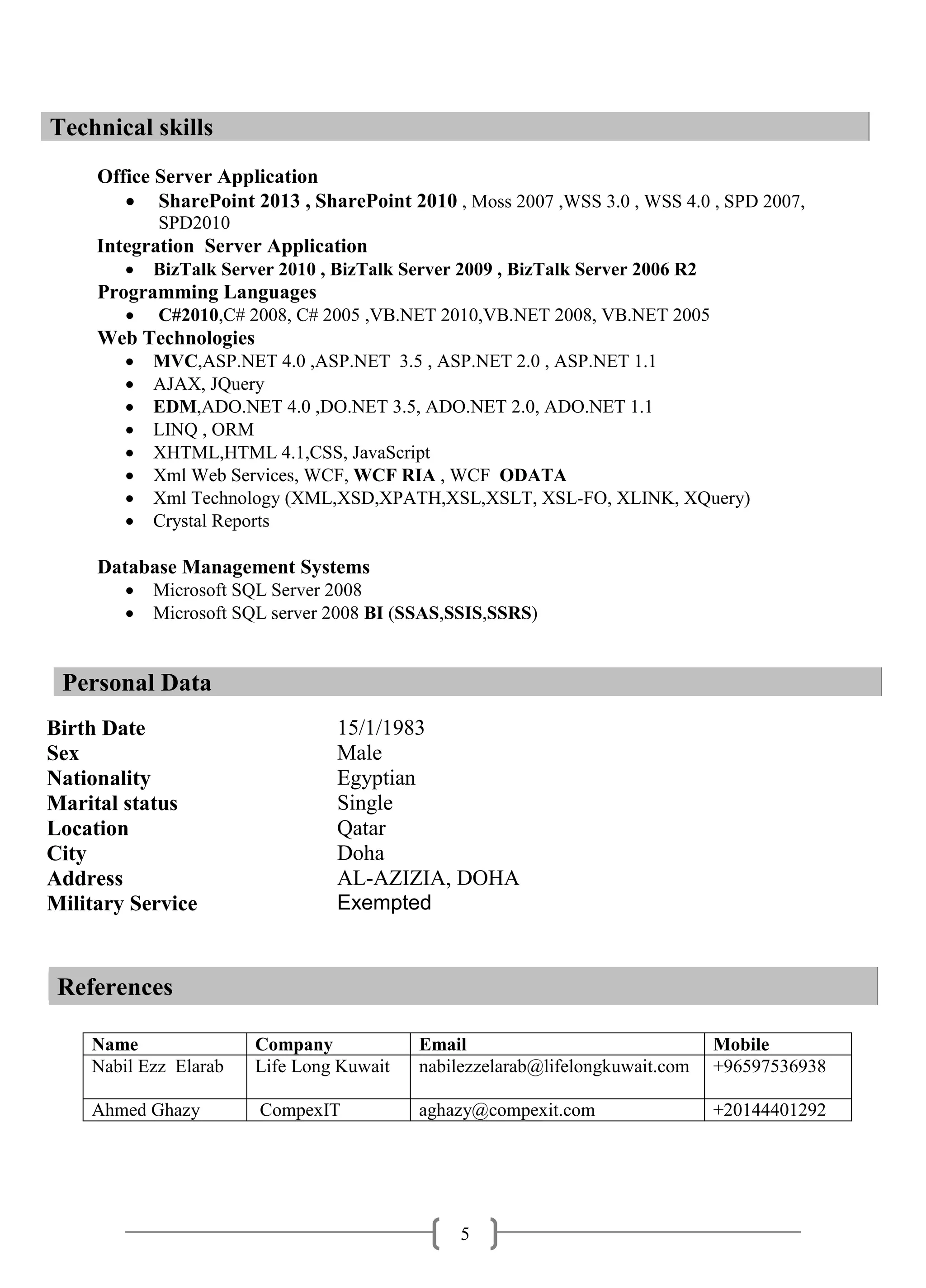 Rabie_temraz_CV (SharePoint) | PDF