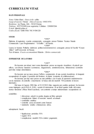 C. V. Gheri Fabio II 2015 | PDF