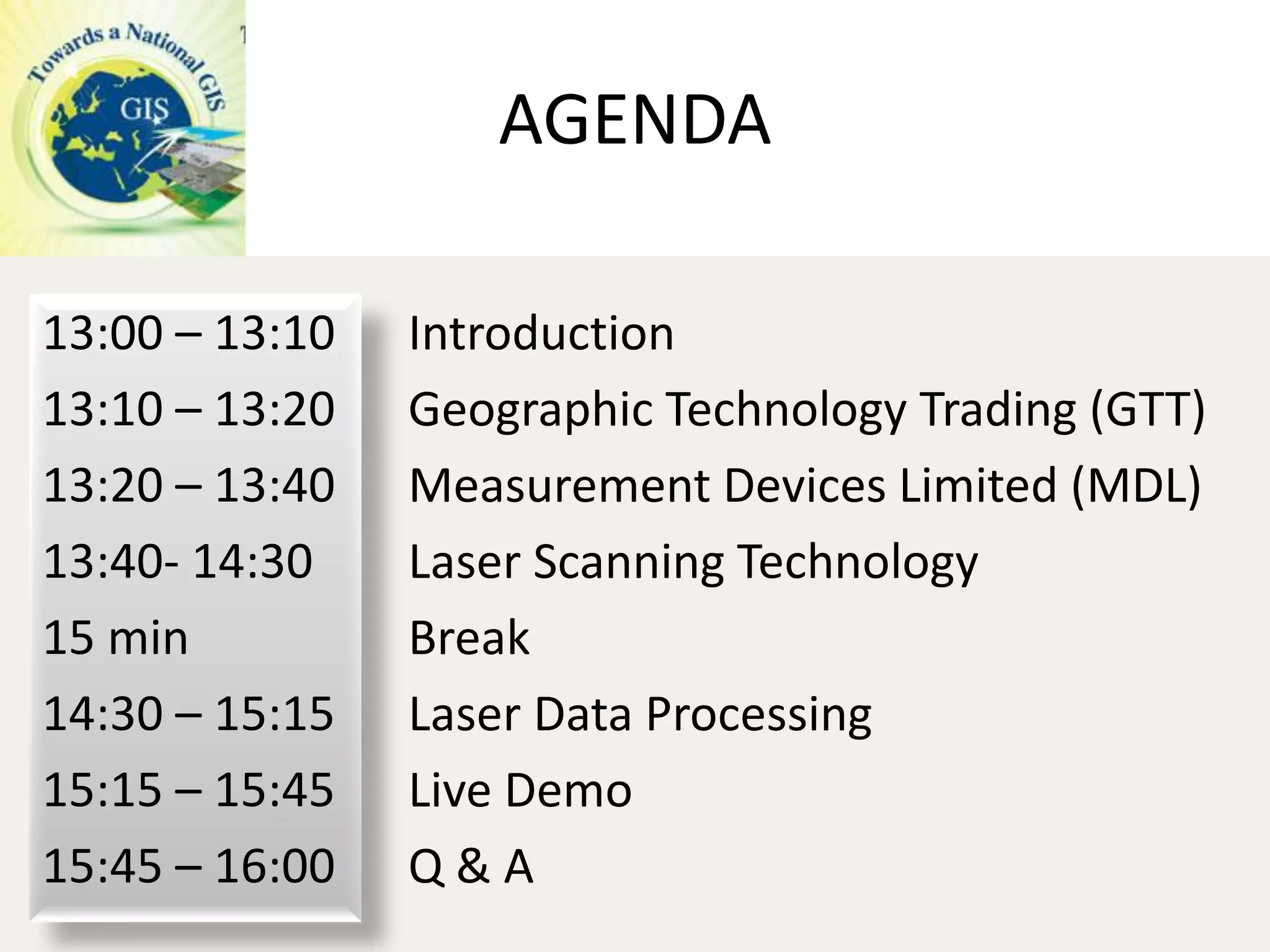 Mobile Laser Scanning Workshop | PPT