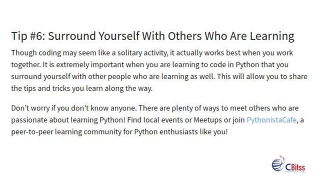 11 beginner tips for learning python programming - Python Training | PPT