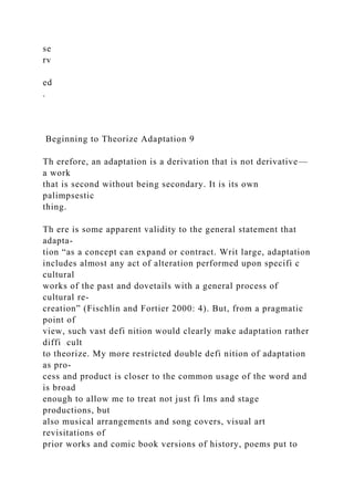 11Beginning to Theorize AdaptationWhat Who Why.docx