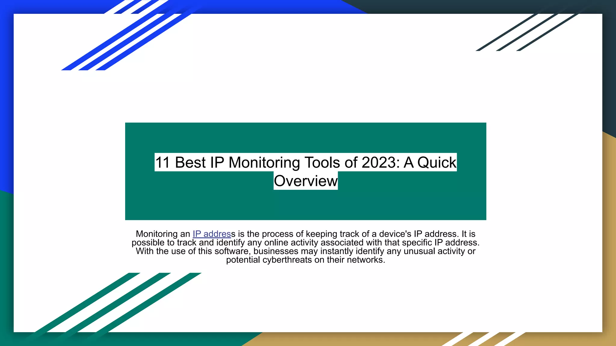 11 Best IP Monitoring Tools of 2023_ A Quick Overview.pdf | Information ...