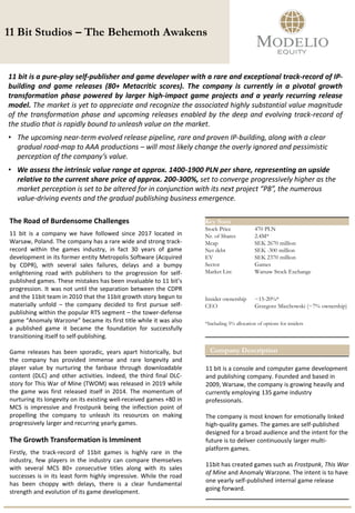 11 Bit Studios Analysis | PDF