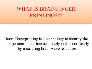 11 brain finger printing | PPT