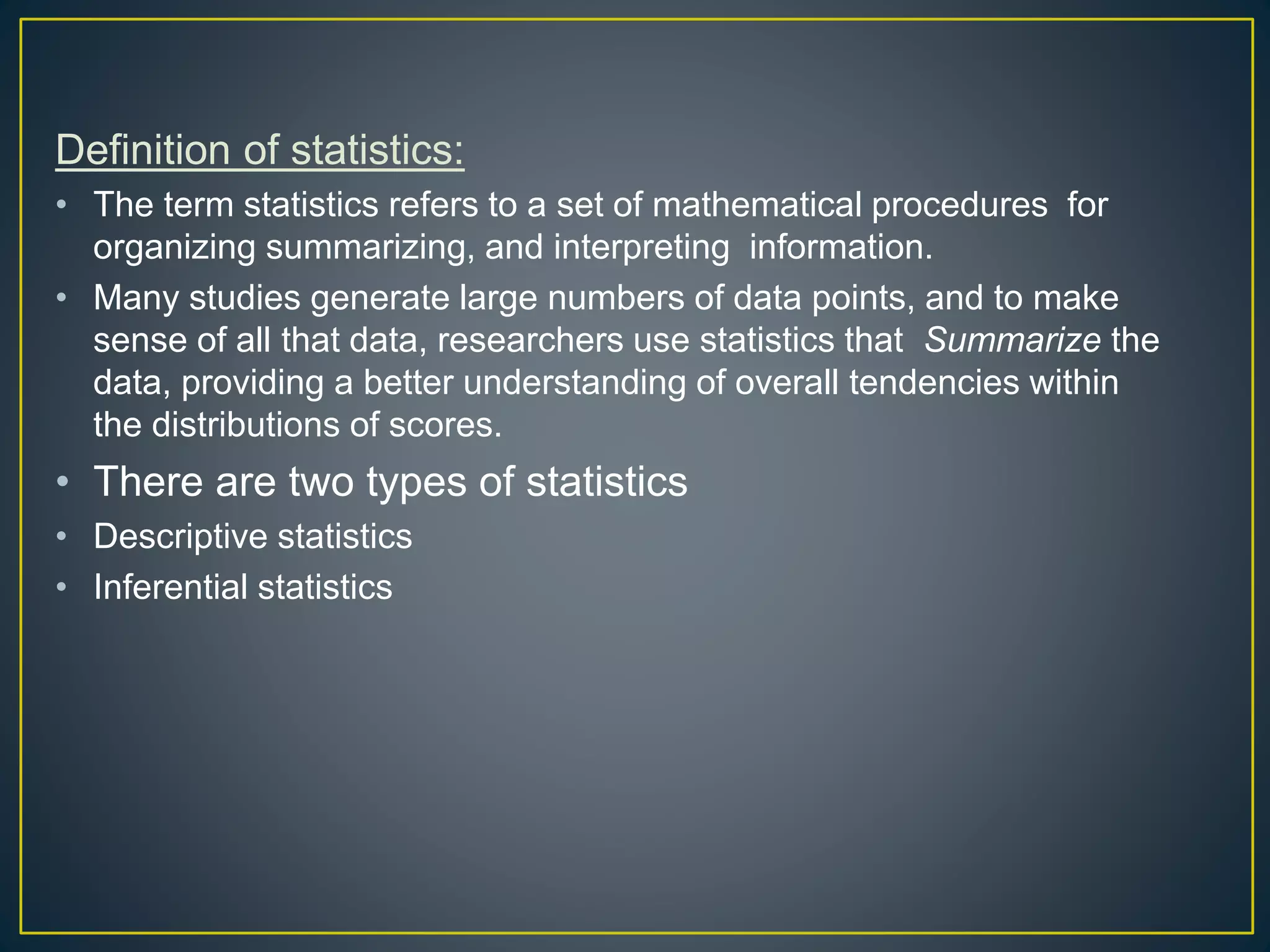 Types of Statistics Descriptive and Inferential Statistics | PPTX