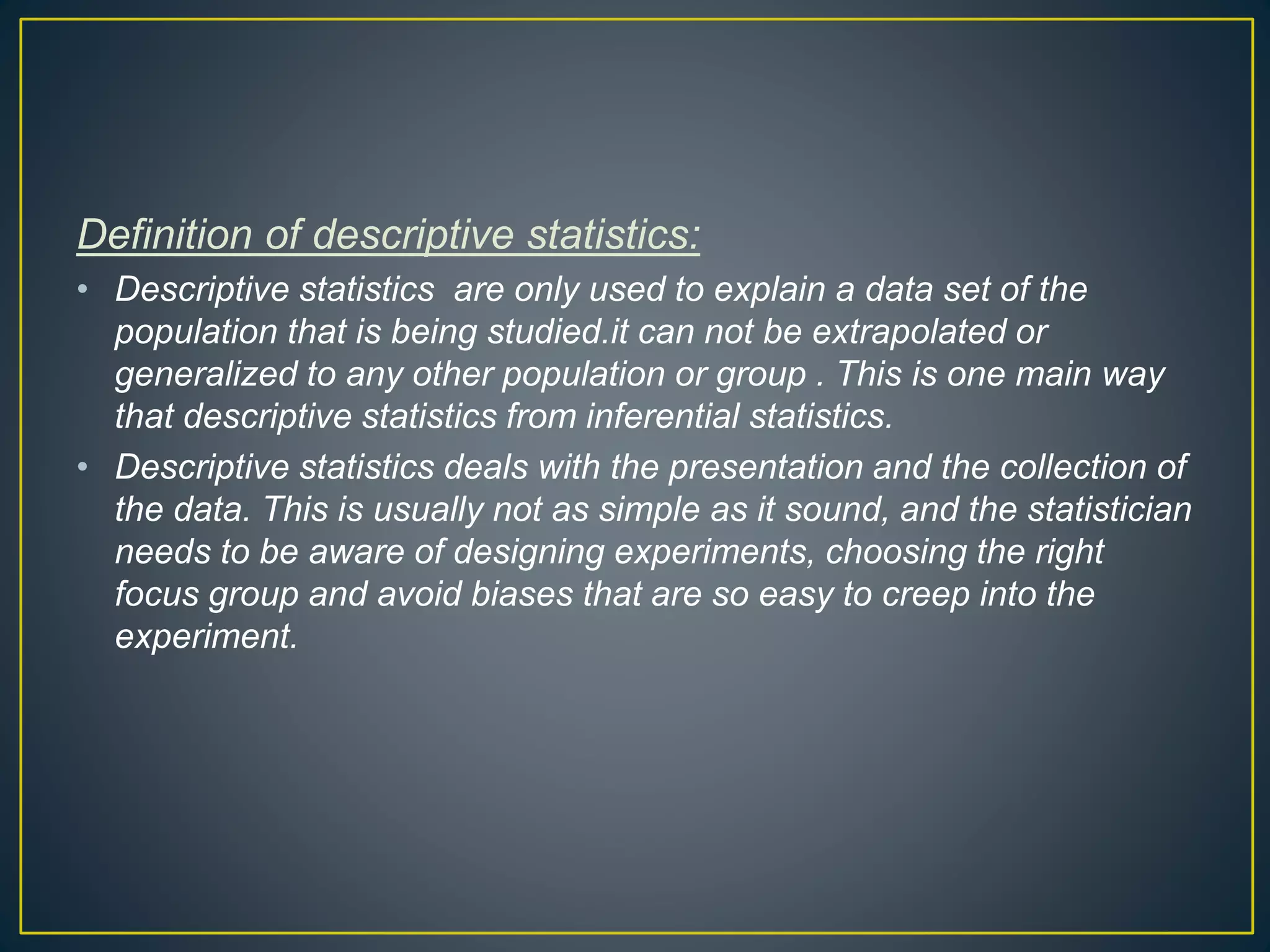 Types of Statistics Descriptive and Inferential Statistics | PPTX