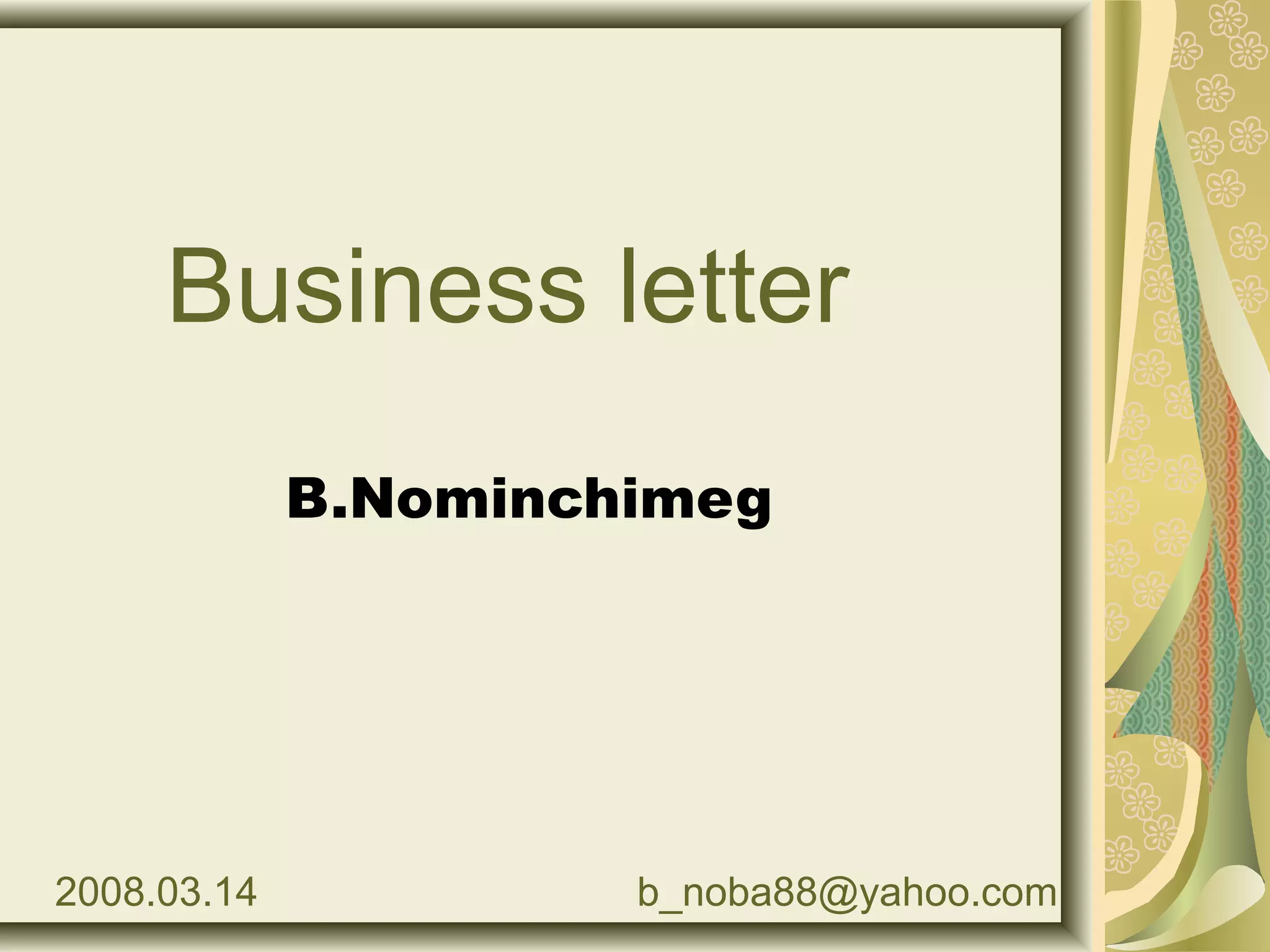 BUSINESS LETTER TITLE | PPT