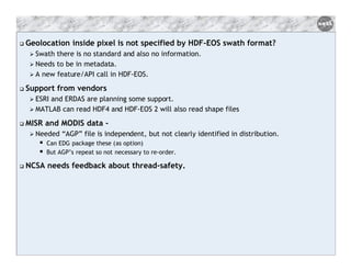 Workshop Discussion: HDF & HDF-EOS Future Direction | PPT