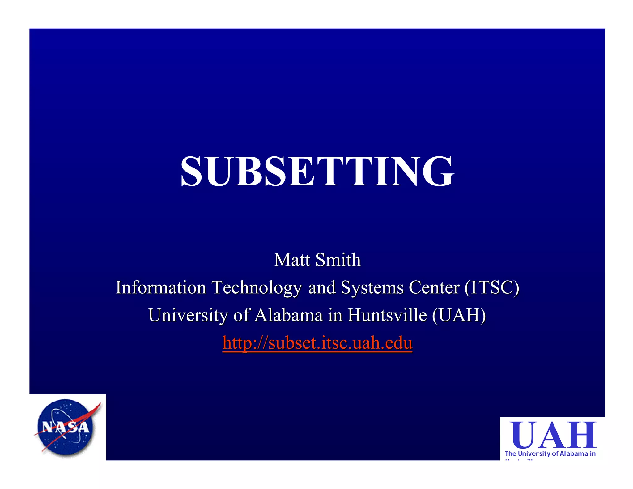 Subsetting | PPT