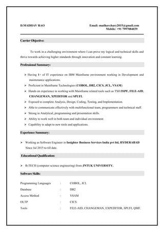 1+ EXP MAINFRAMES MADHAV | PDF