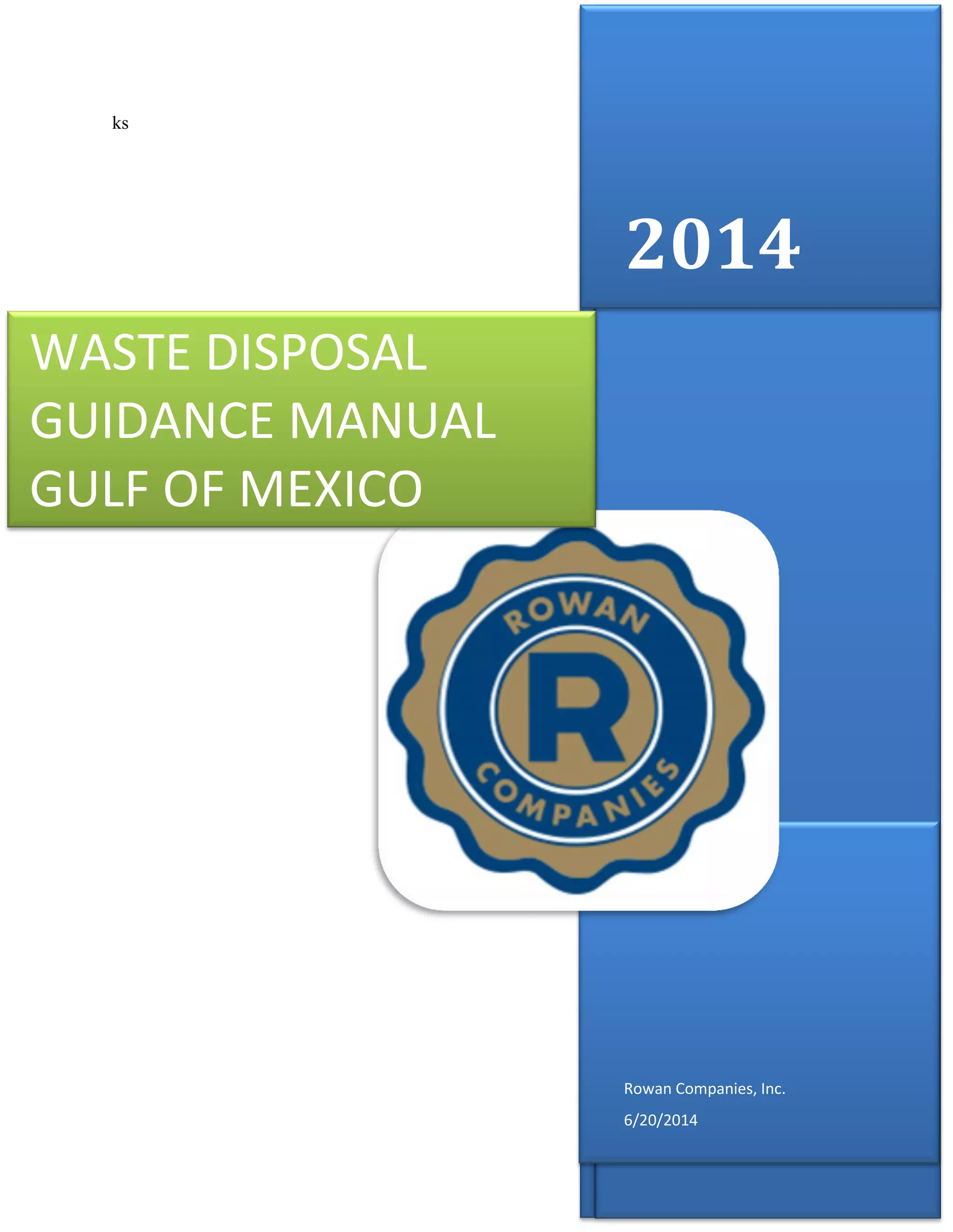 Rowan Waste Disposal manual rev 7-14-2014 (1) | PDF