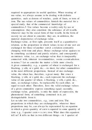 11CapitalKarl MarxPART I. COMMODITIES AND MONEYCHAPTER I. | PDF