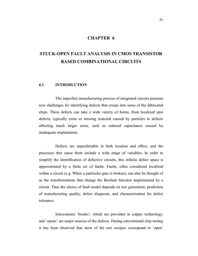 STUCK-OPEN FAULT ANALYSIS IN CMOS TRANSISTOR BASED COMBINATIONAL CIRCUITS | PDF