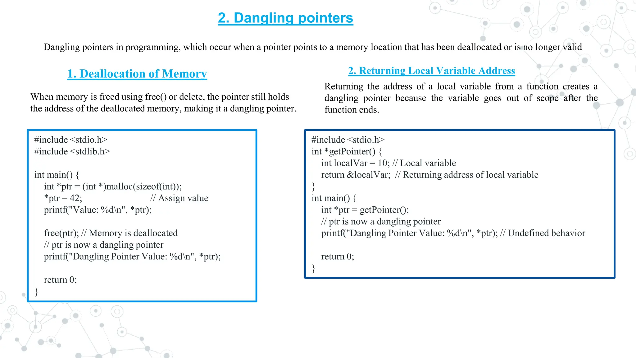 Pointers in C and GO presentation explaination | PDF