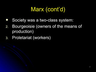 สัปดาห์ที่ 11 conflict theory marx | PPT