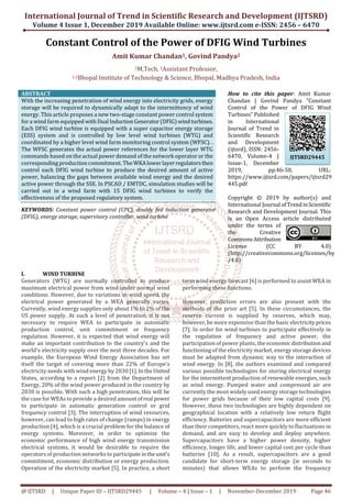 Constant Control of the Power of DFIG Wind Turbines | PDF | Power and ...