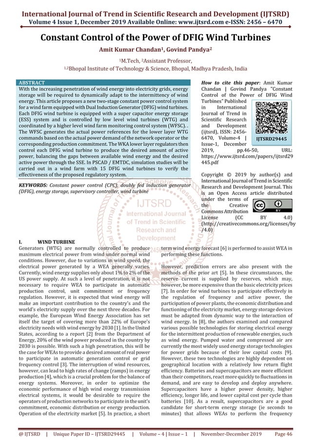 Constant Control of the Power of DFIG Wind Turbines | PDF | Power and Energy Industry | Industries