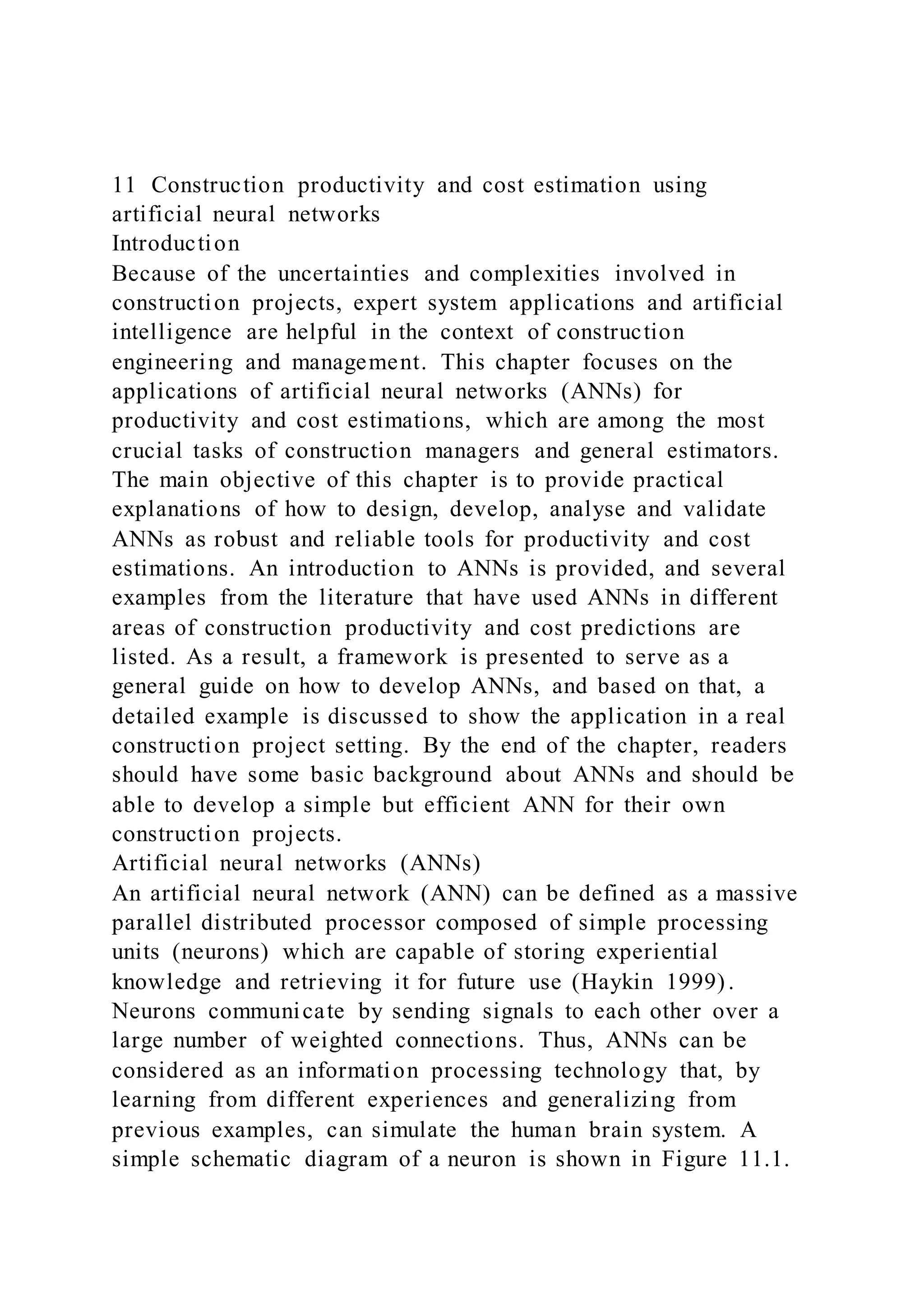 11 Construction Productivity And Cost Estimation Using Artificial Docx