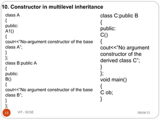 11 constructors in derived classes | PPT | Programming Languages | Computing