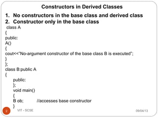11 constructors in derived classes | PPT | Programming Languages | Computing
