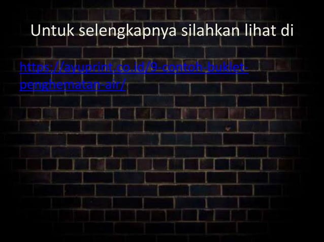 11 contoh buklet penghematan air dengan konten lengkap | PPTX