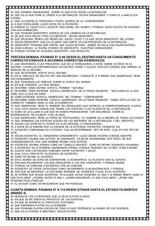 11° cuestionario de control de lectura sobre el mundo de sofía ...