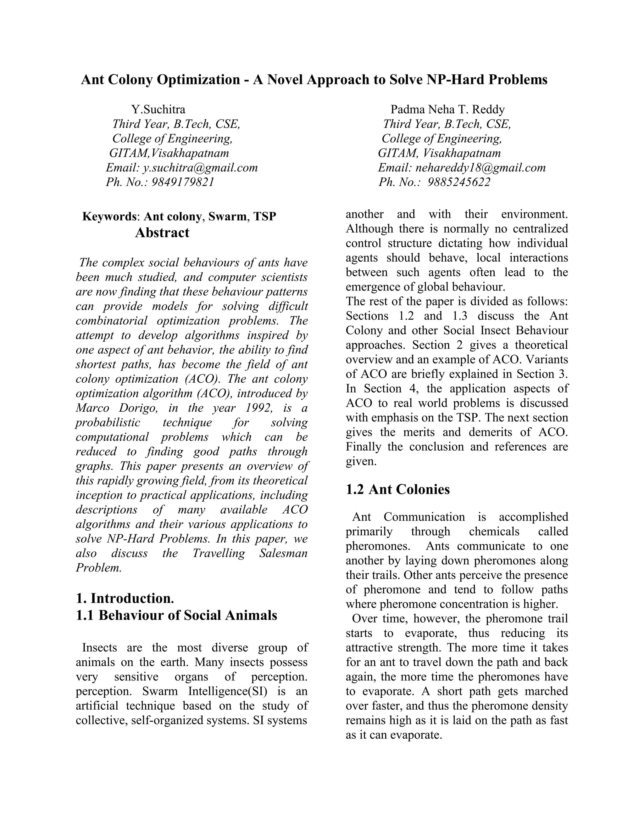 Ant Colony Optimization Pdf