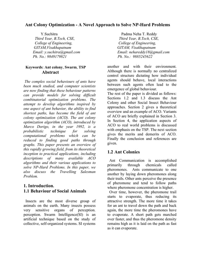 Ant Colony Optimization Pdf