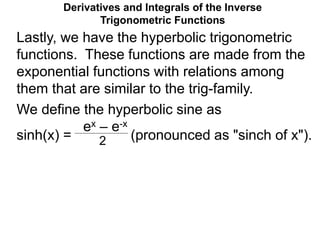12 derivatives and integrals of inverse trigonometric functions x | PPTX