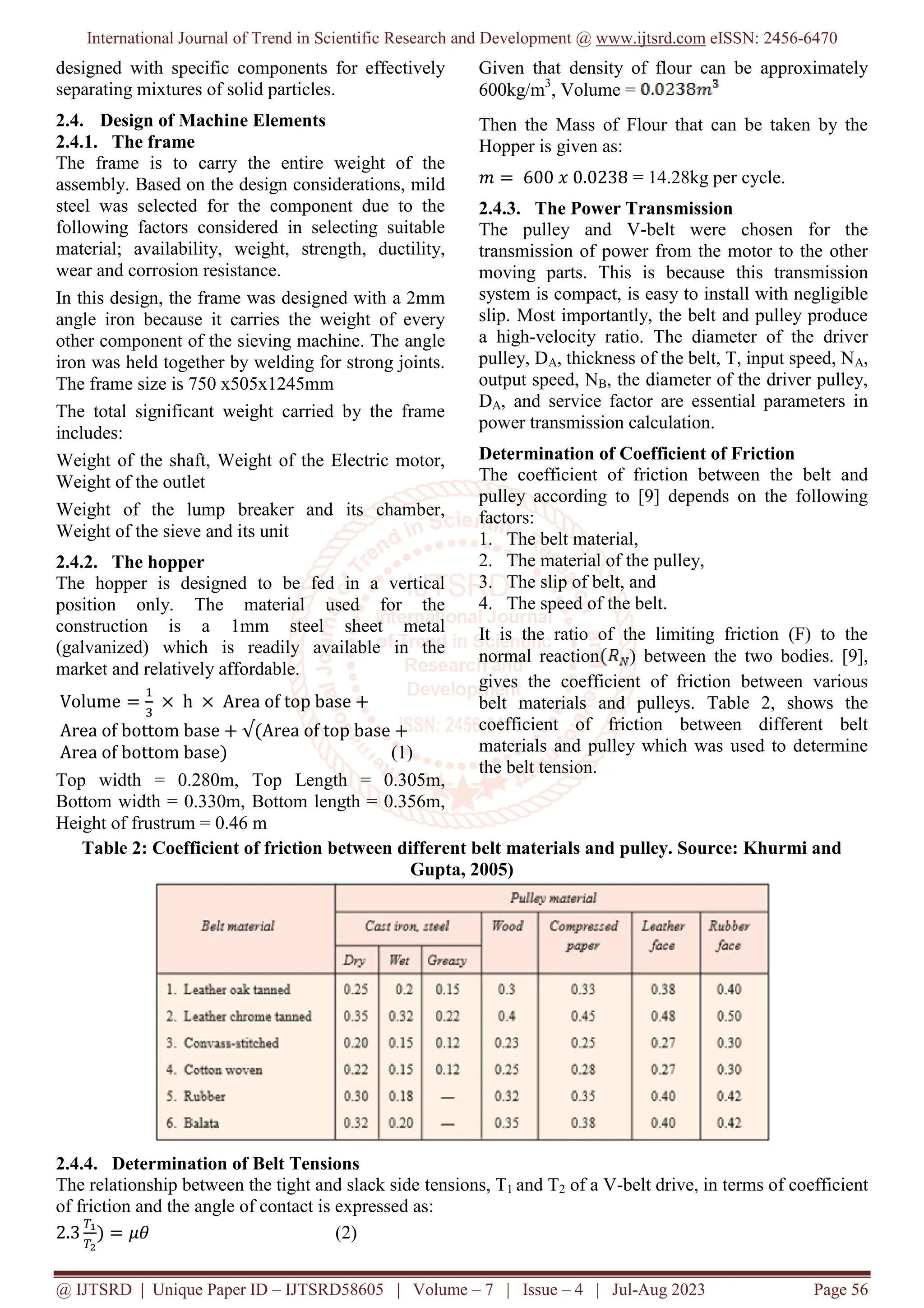 Design of a Universal Sieving Machine | PDF