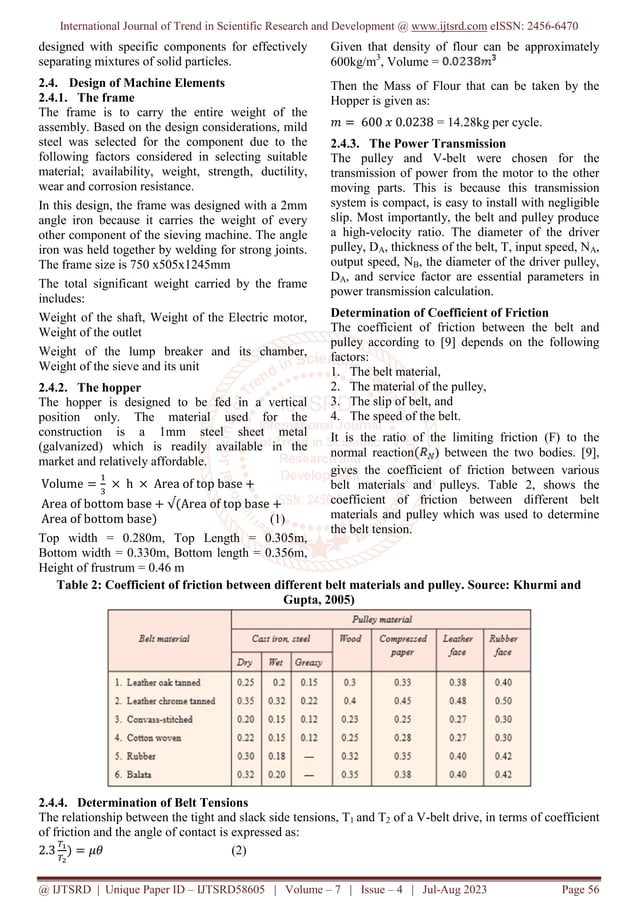 Design of a Universal Sieving Machine | PDF