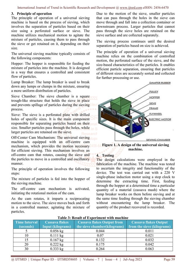 Design of a Universal Sieving Machine | PDF
