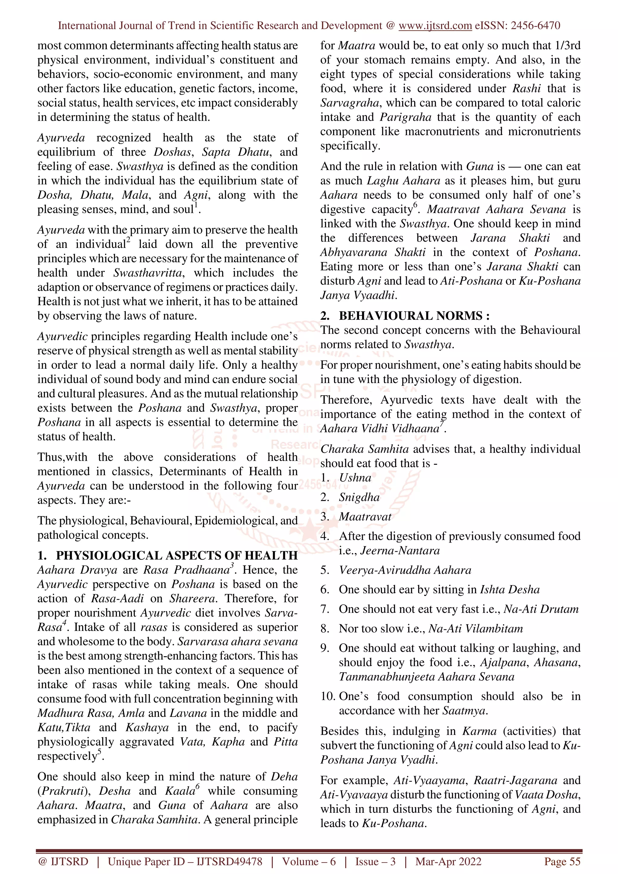 Determinants of Health in Ayurveda | PDF | Holistic Health | Alternative Medicine