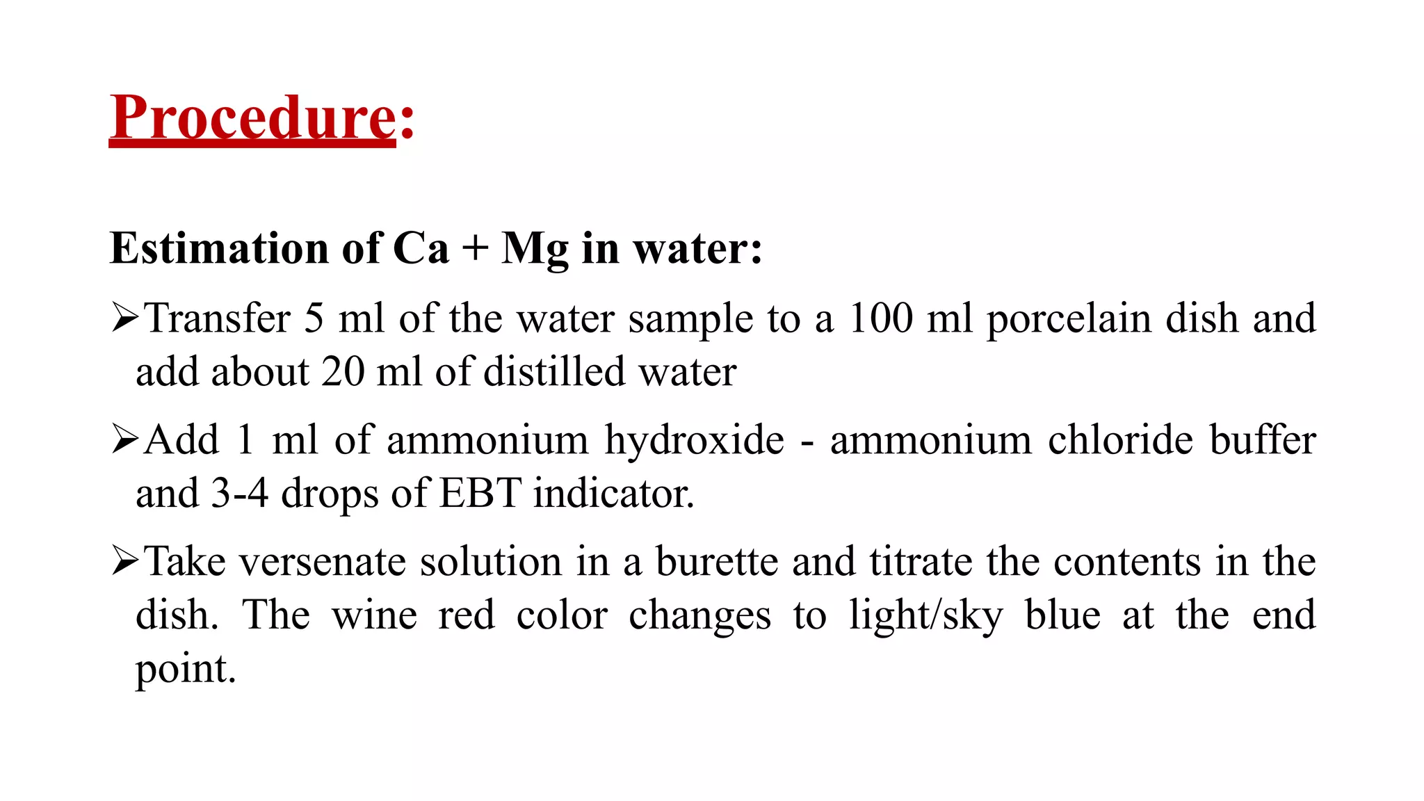 Determination of calcium and magnecium in water sample | PDF