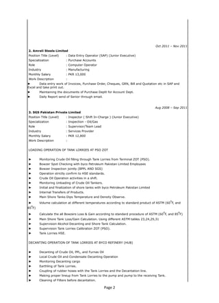 MIRZA ADEEL BAIG SGS CV RTF Format | PDF