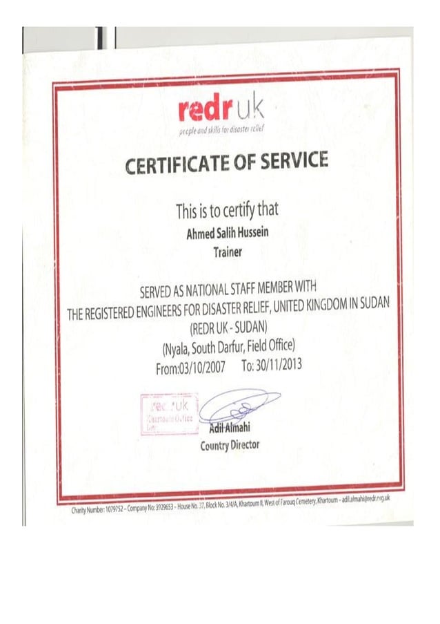 Work certificate - redr | DOC