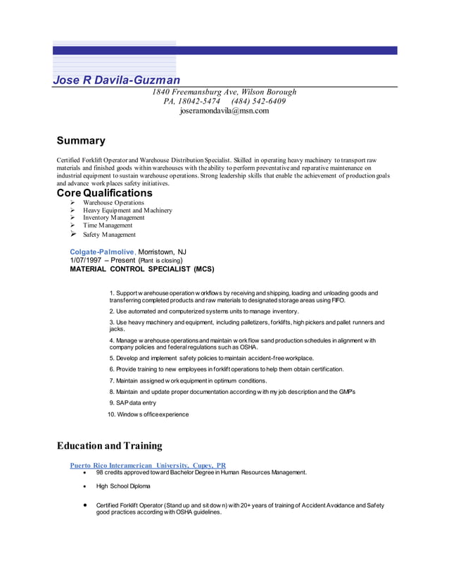 Resume Jose R Davila | PDF