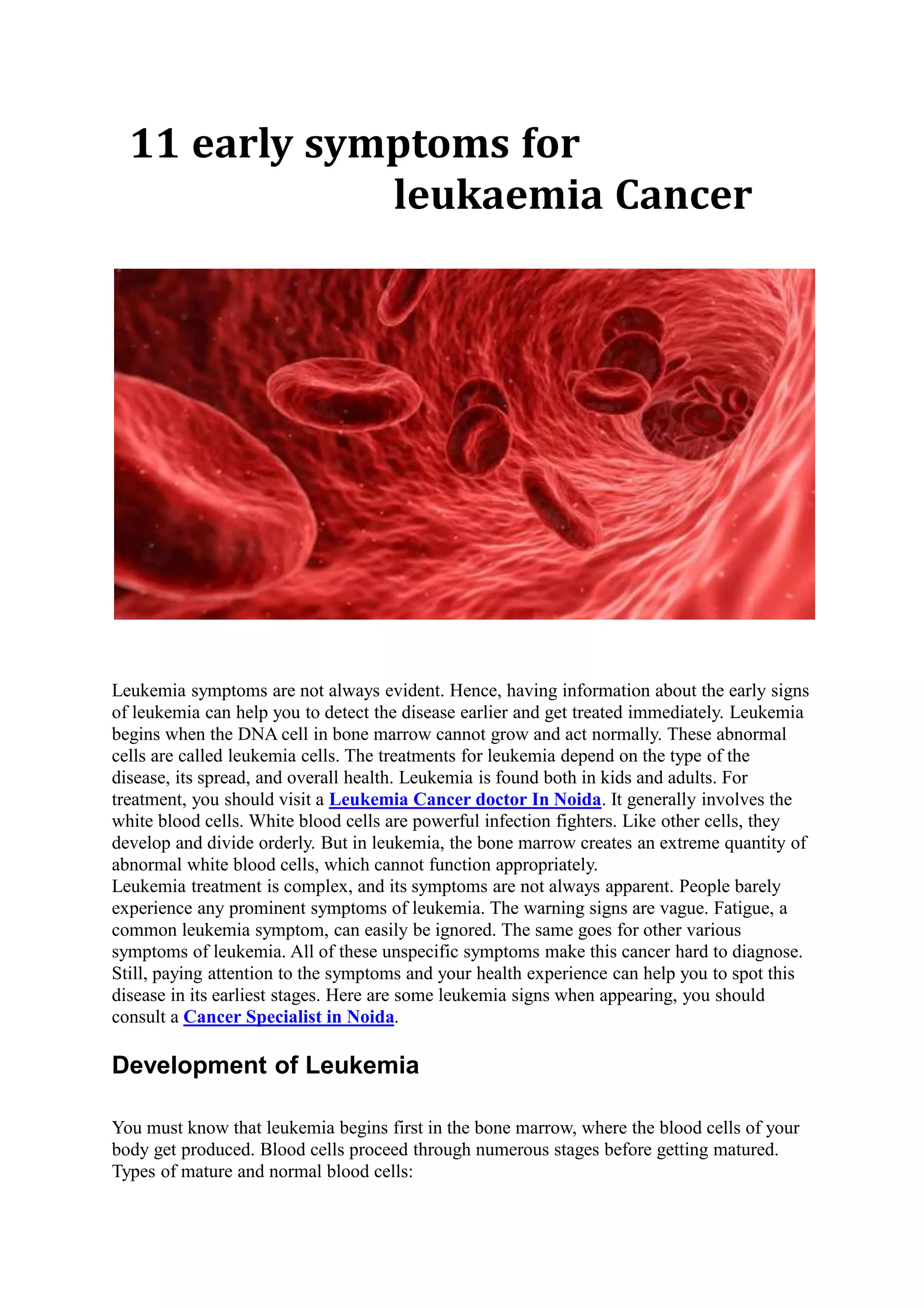 11 early symptoms for leukaemia Cancer.ppt