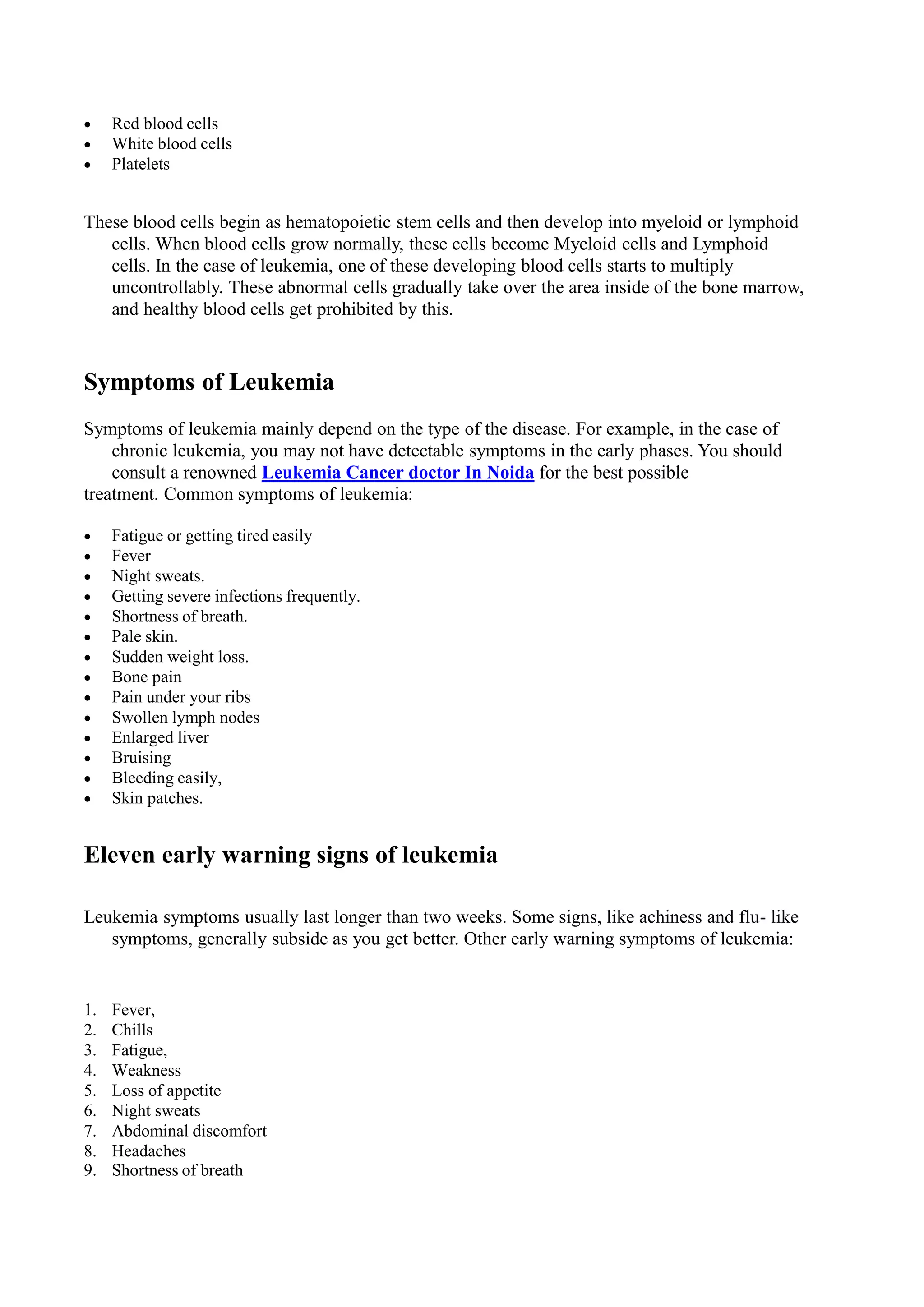 11 early symptoms for leukaemia Cancer.ppt