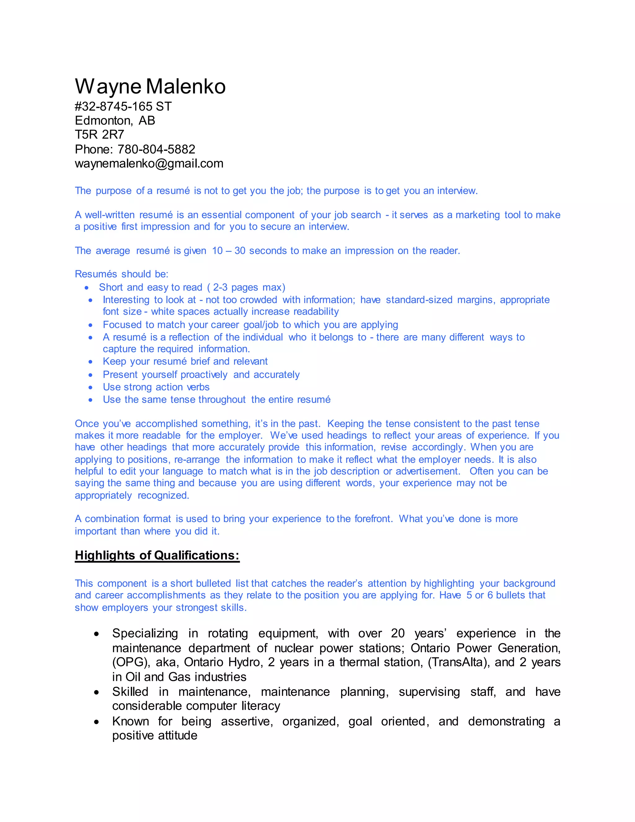 WayneMalenkosResume | DOCX
