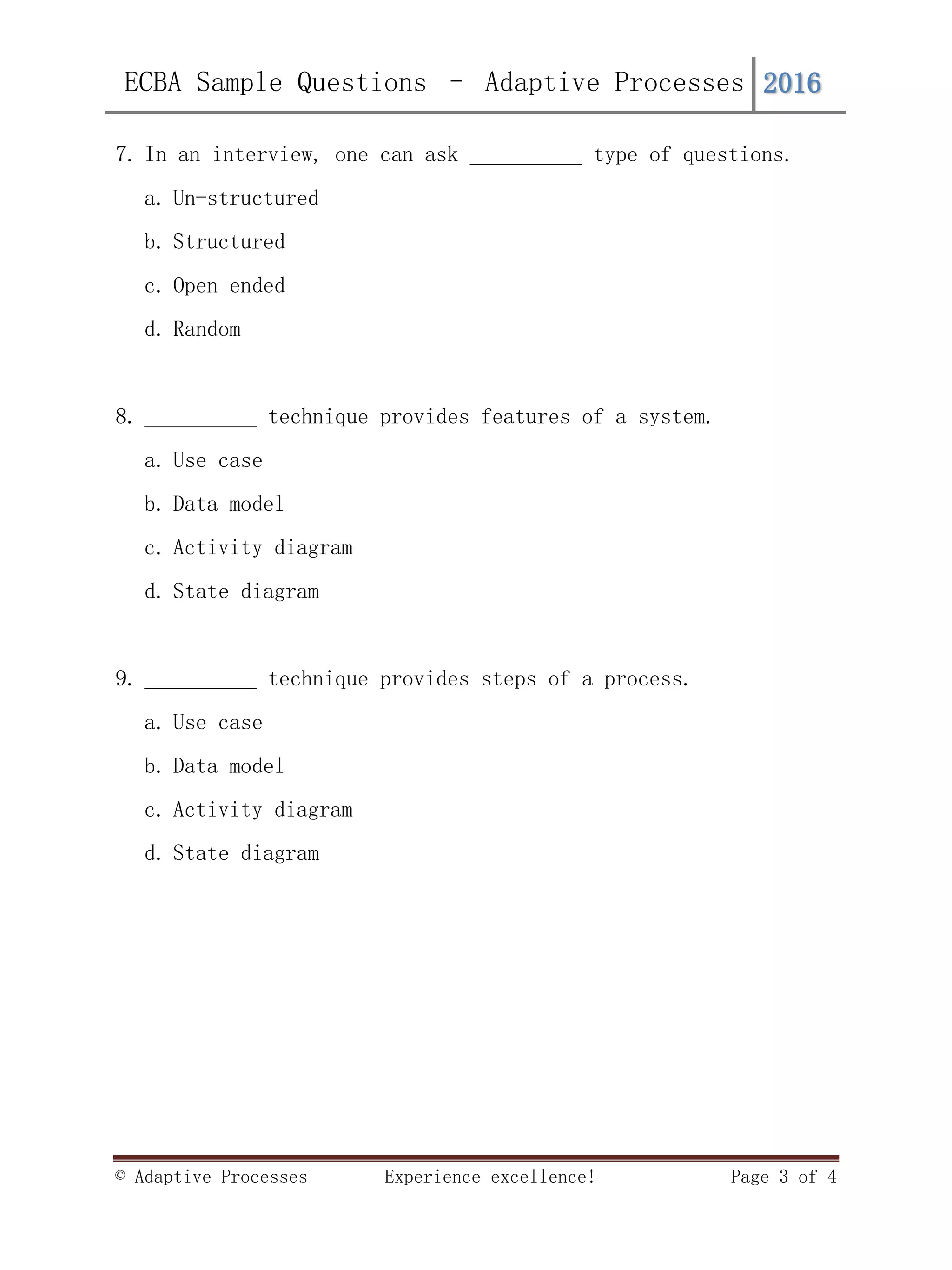 Free ECBA Questions | PDF