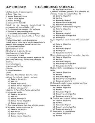 11 ecorregiones | DOCX